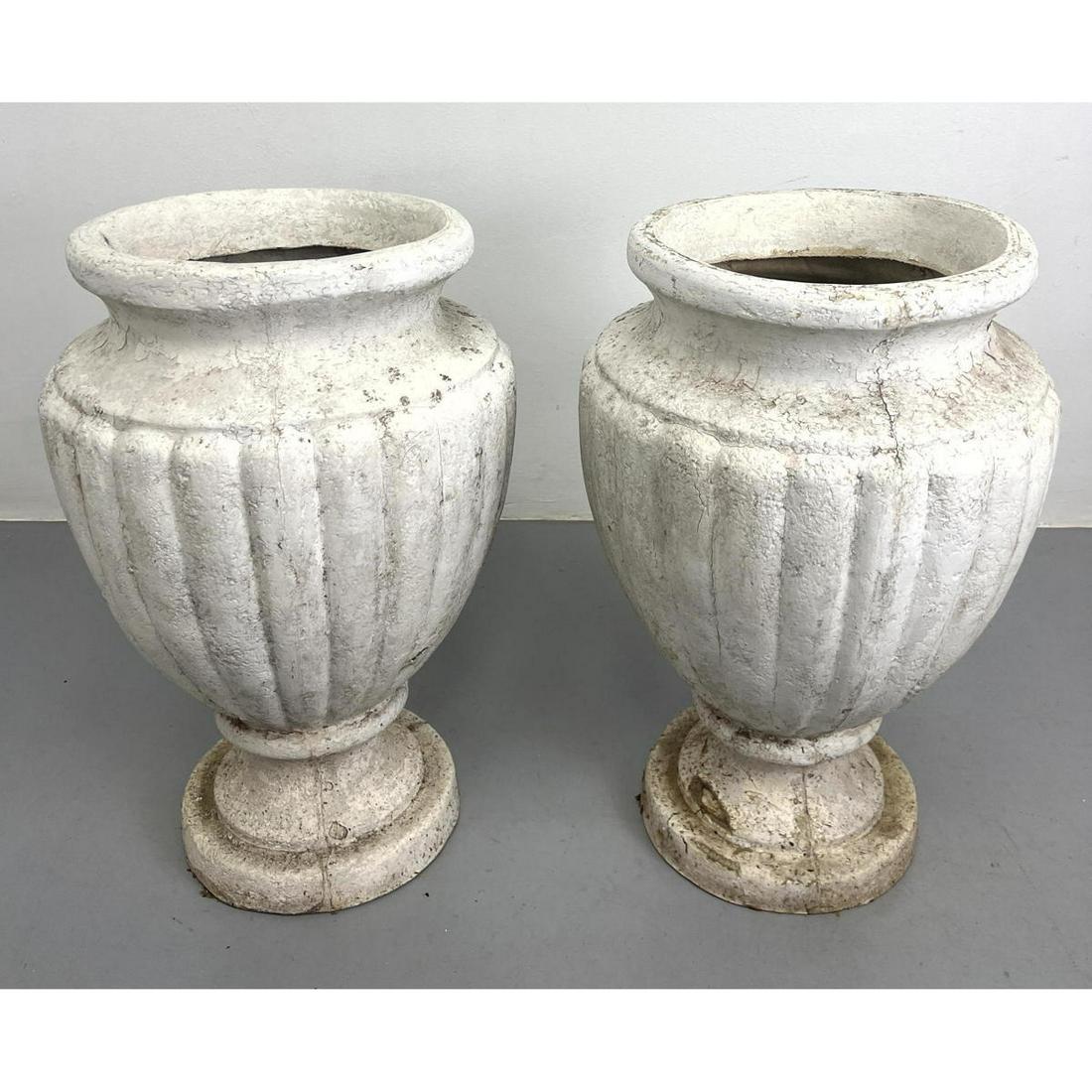 Pair Of Architectural Neo Classical Style Fiberglass Urns Planters