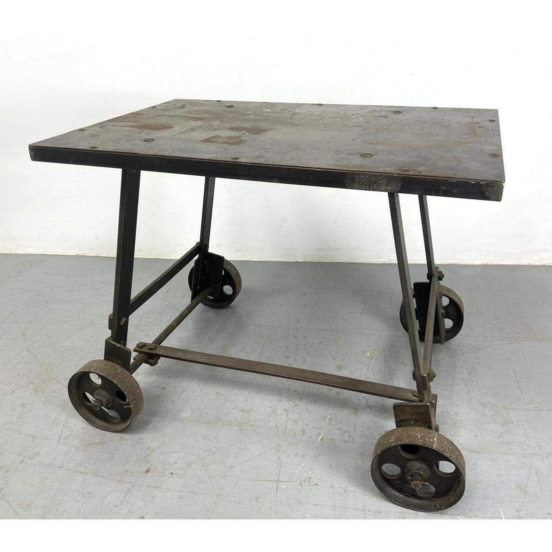 Heavy Steel Rolling Industrial Table Auction