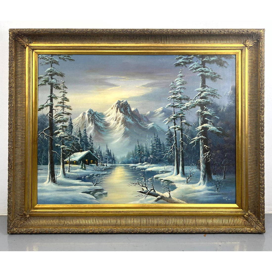 Ron Huff Winter Landscape Painting. Signed And Dated 1981. "peaceful ...