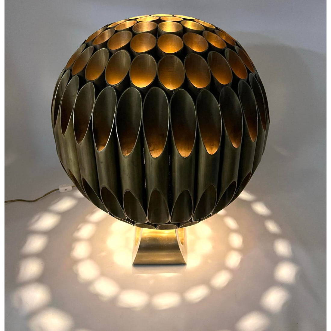 Heavy Brass Ruche Lamp In The Style Of Michel Armand. Projects A Nice Light Design To Surface ...