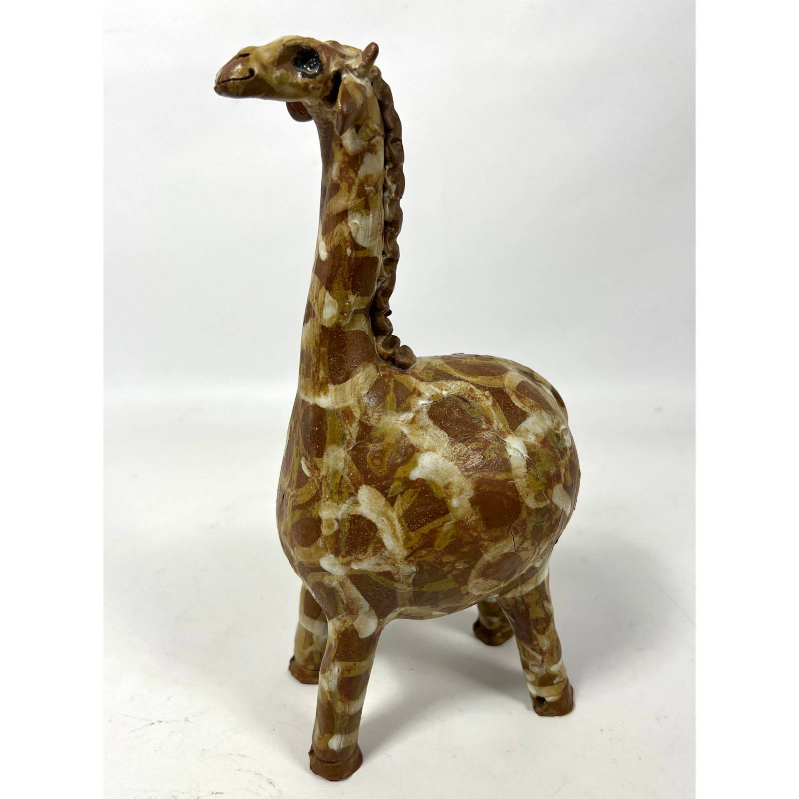 Figural Glazed Terracotta Pottery Giraffe Sculpture. Gustavsberg Style ...