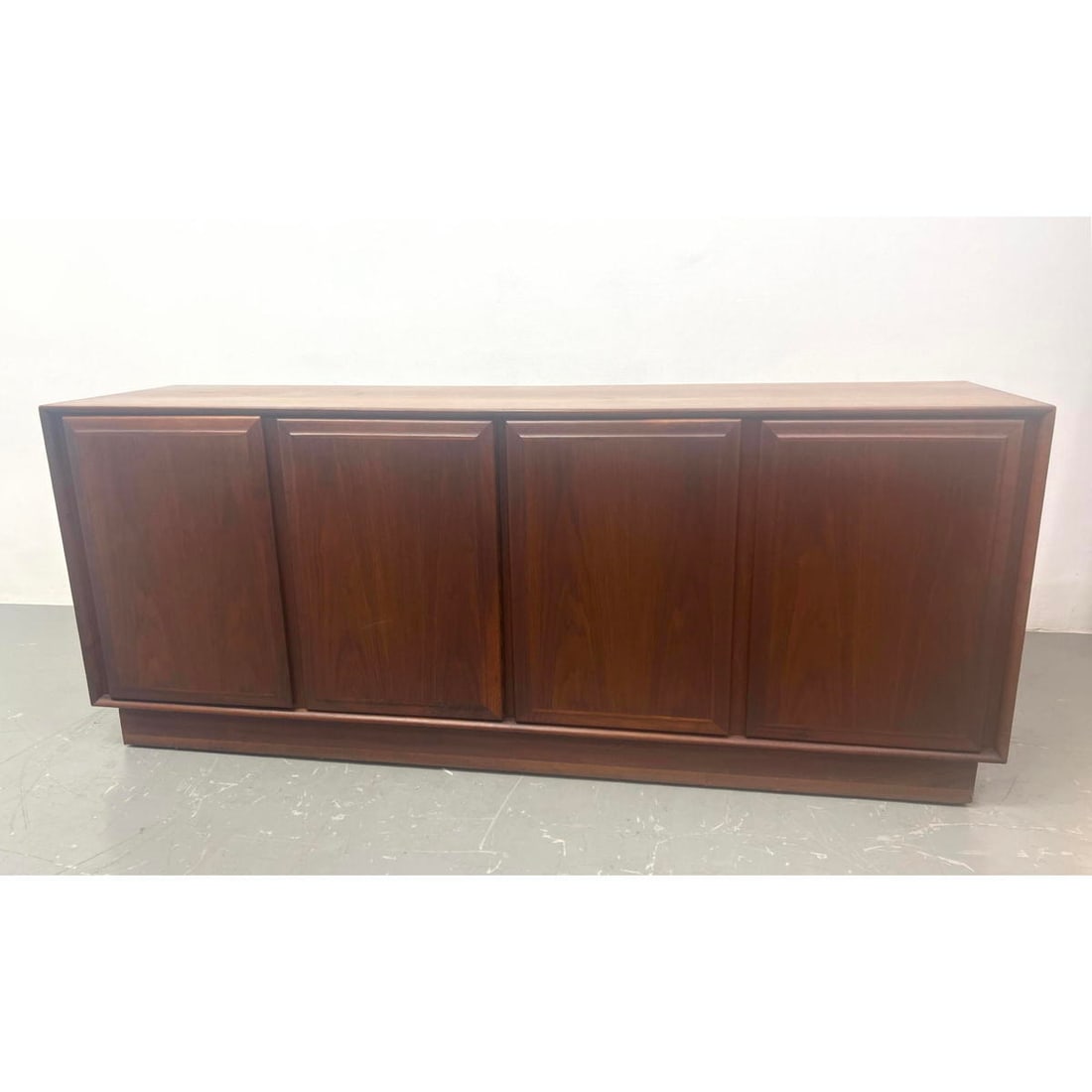 Dillingham American Modern Walnut Credenza Sideboard. Four Paneled Door ...