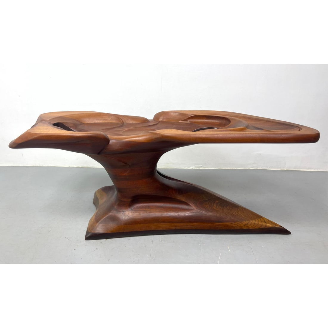 Impressive Handmade Studio Dinning Table. Sculpted Undulating Wood ...