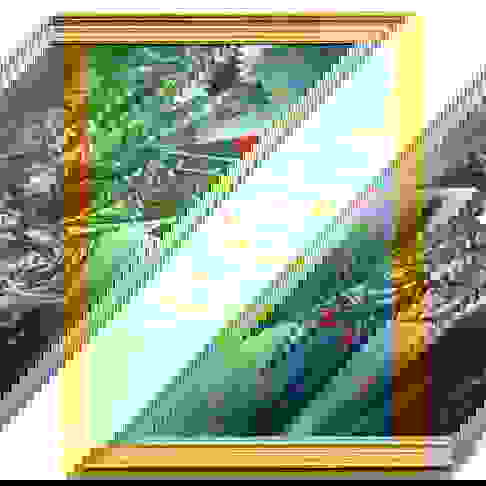 Gulam Rasool Santosh Modernist, Indian Abstract Modern Painting On ...