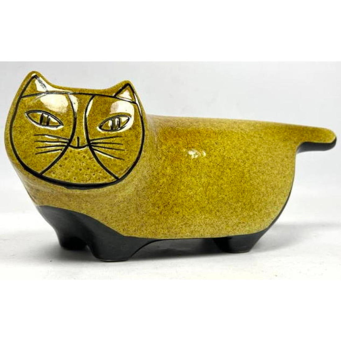 Baldelli Italian Pottery Figural Cat Bank. Bitossi Style Auction