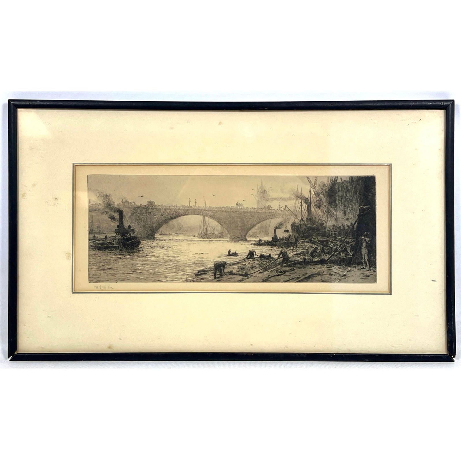 William Lionel Wyllie Etching Print Of Ship Port. (british 1851-1931 ...