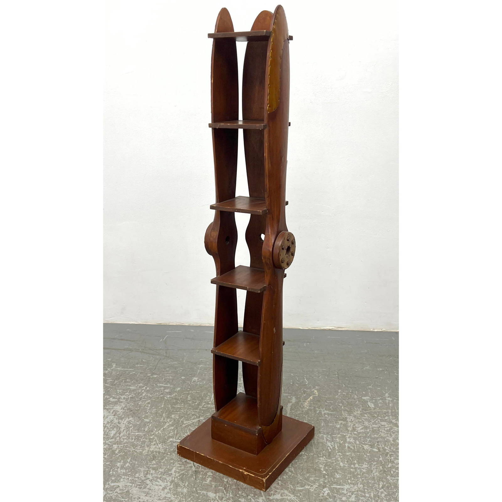 Unusual Vintage Propeller Narrow Shelf Unit. Auction