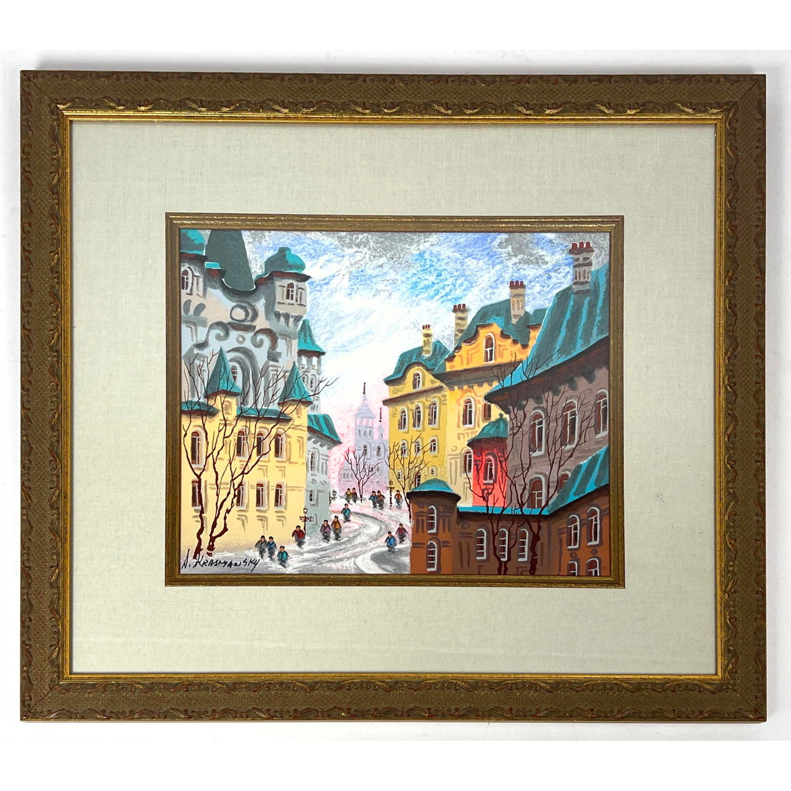 Anatole Krasnyansky Street Of Old Prague. 2001. Serigraph. Signed And ...