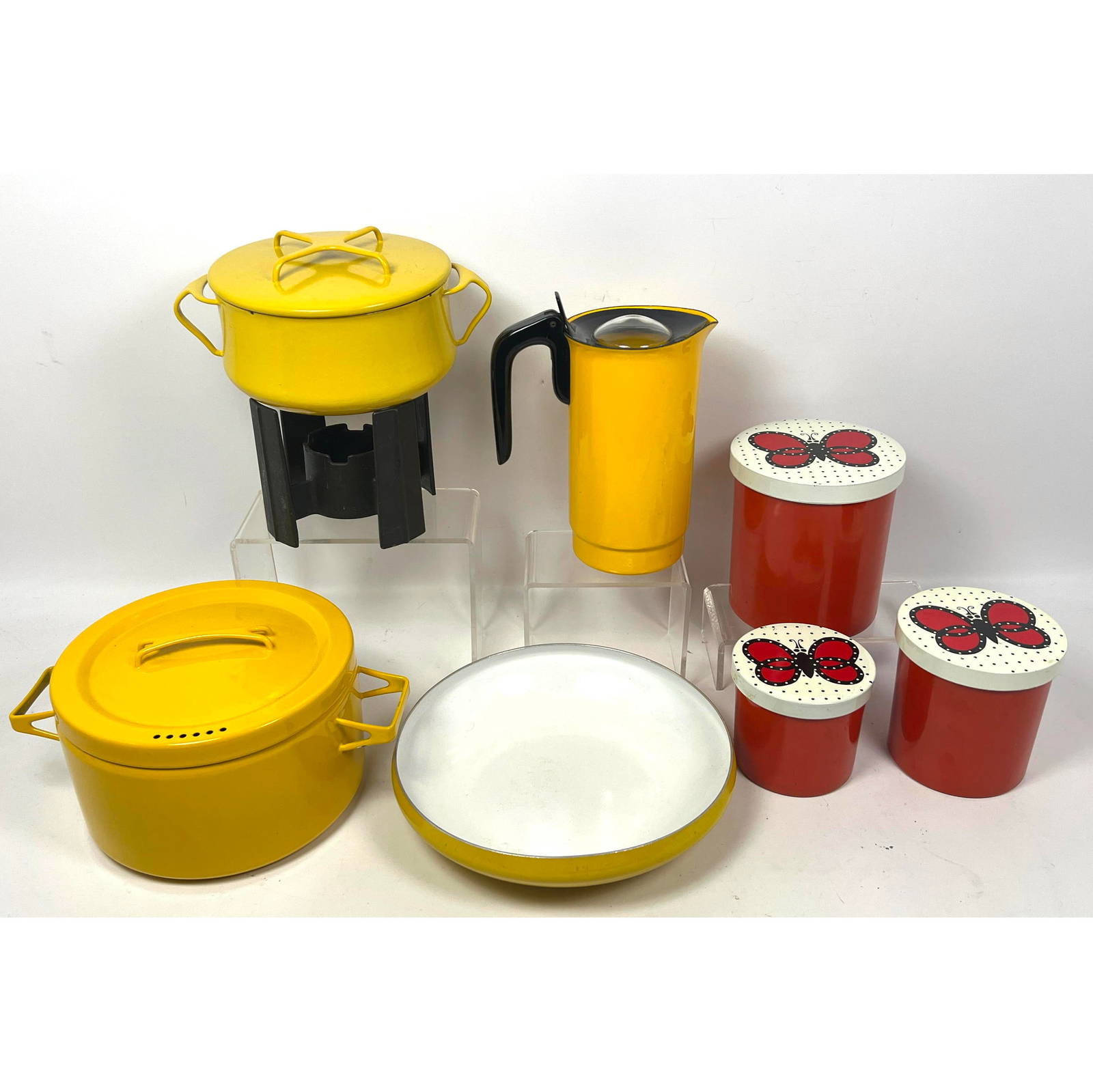 5pcs Lot. Danish Modern Dansk Jens Quistgaard Yellow Enamel Cookware ...