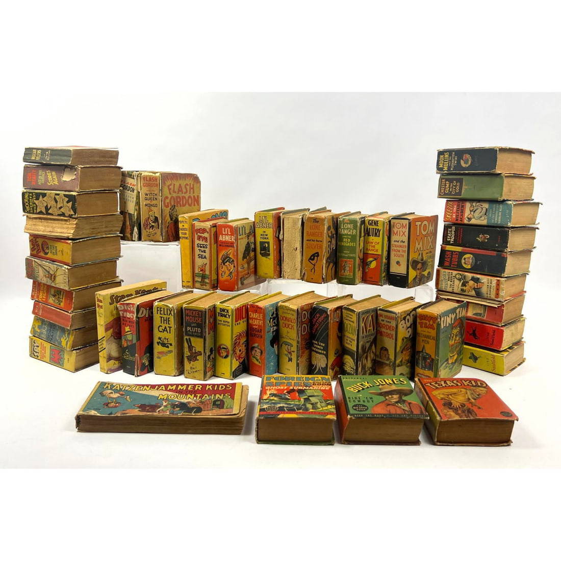 45 Pc Lot Of Big Little Books. Texas Kid, Dick Tracy, Buck Jones ...