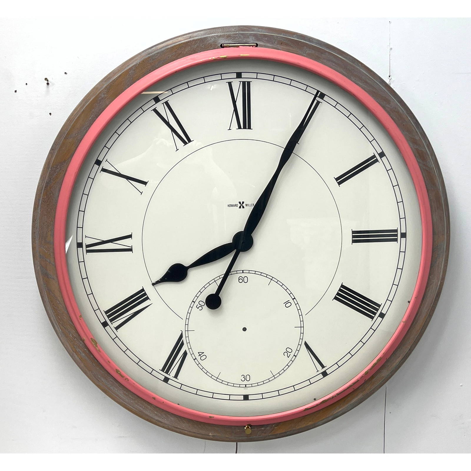 Large Howard Miller 42" Wall Clock. Commercial Industrial Size. Brass ...