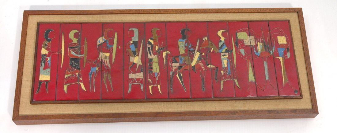 JOSEPH TRIPPETTI Cloisonné Enamel Plaque. The Hun