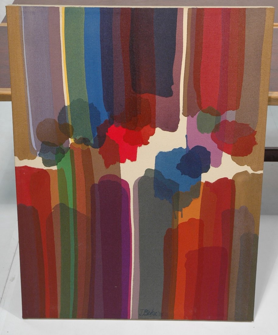 JOHN BLEDSOE Stain Painting on Canvas. Colored st