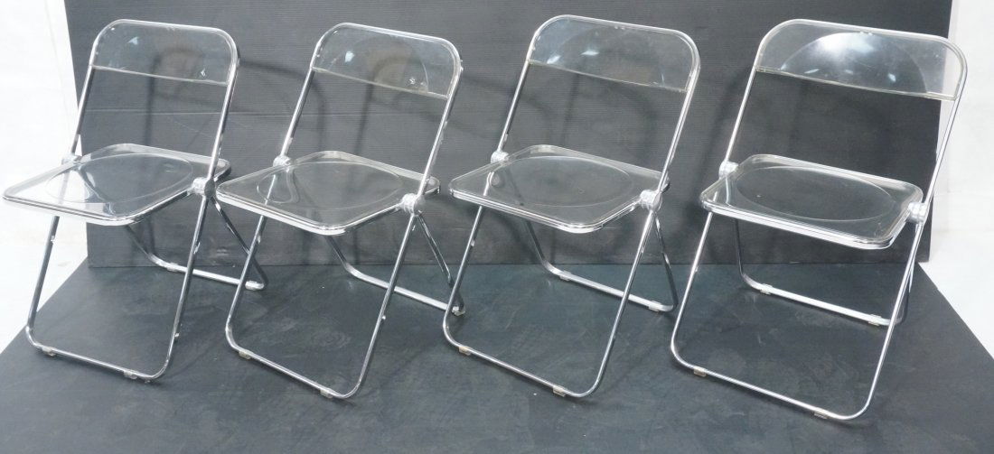 Set 4 CASTELLI Clear Acrylic Folding Chairs. Ital