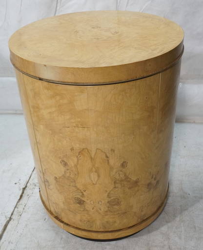 Henredon Scene Two Drum Side Table. Burled Wood 1