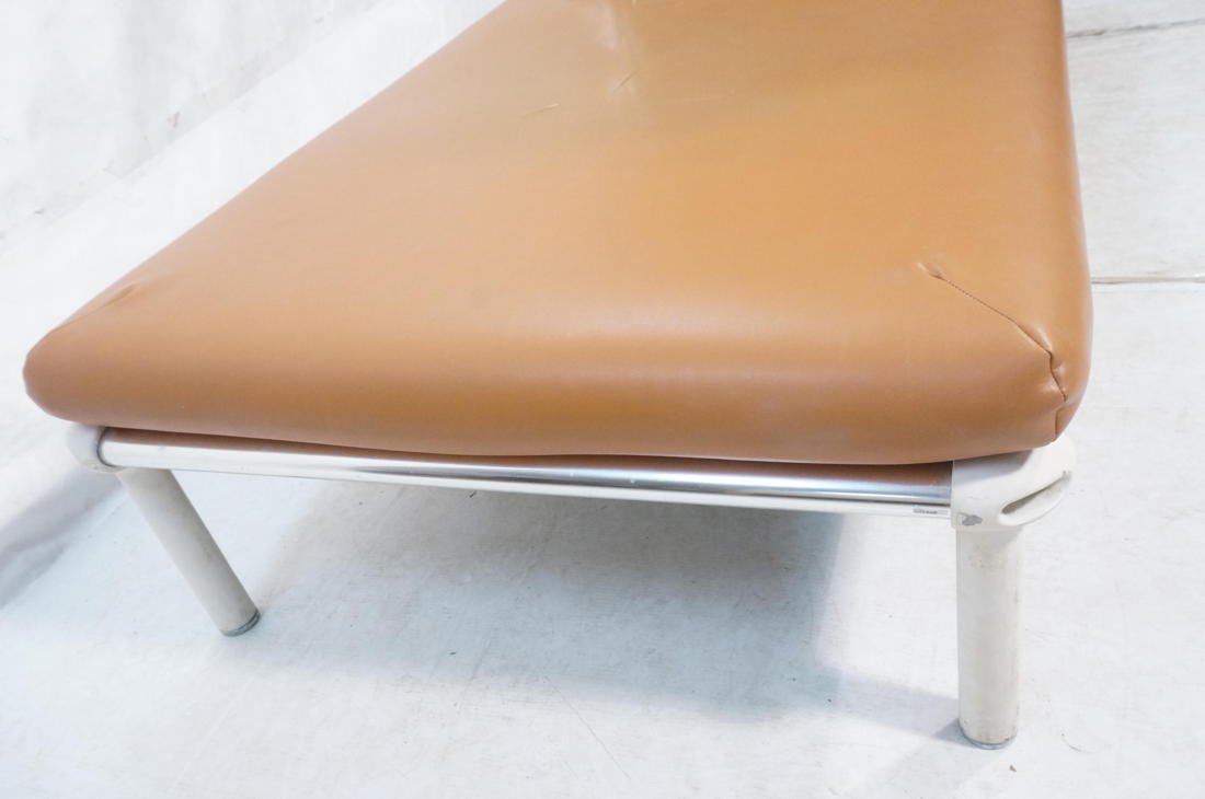 KNOLL Rust Vinyl & Chrome Upholstered Daybed Couc