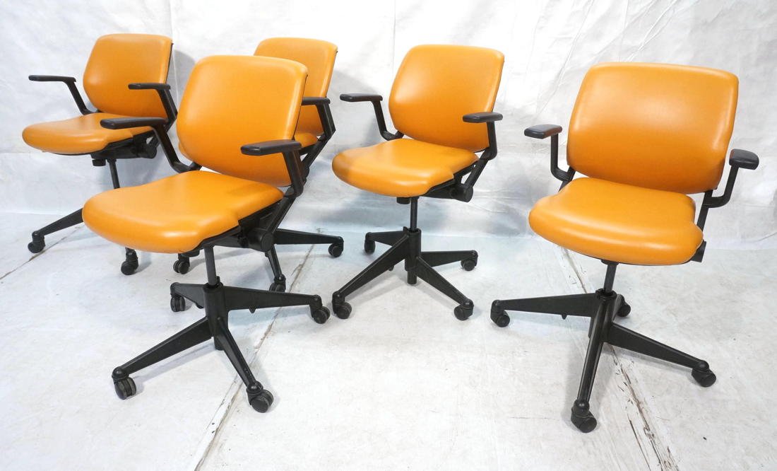 5pc VECTA Office Desk Chairs. Five orange KART CH