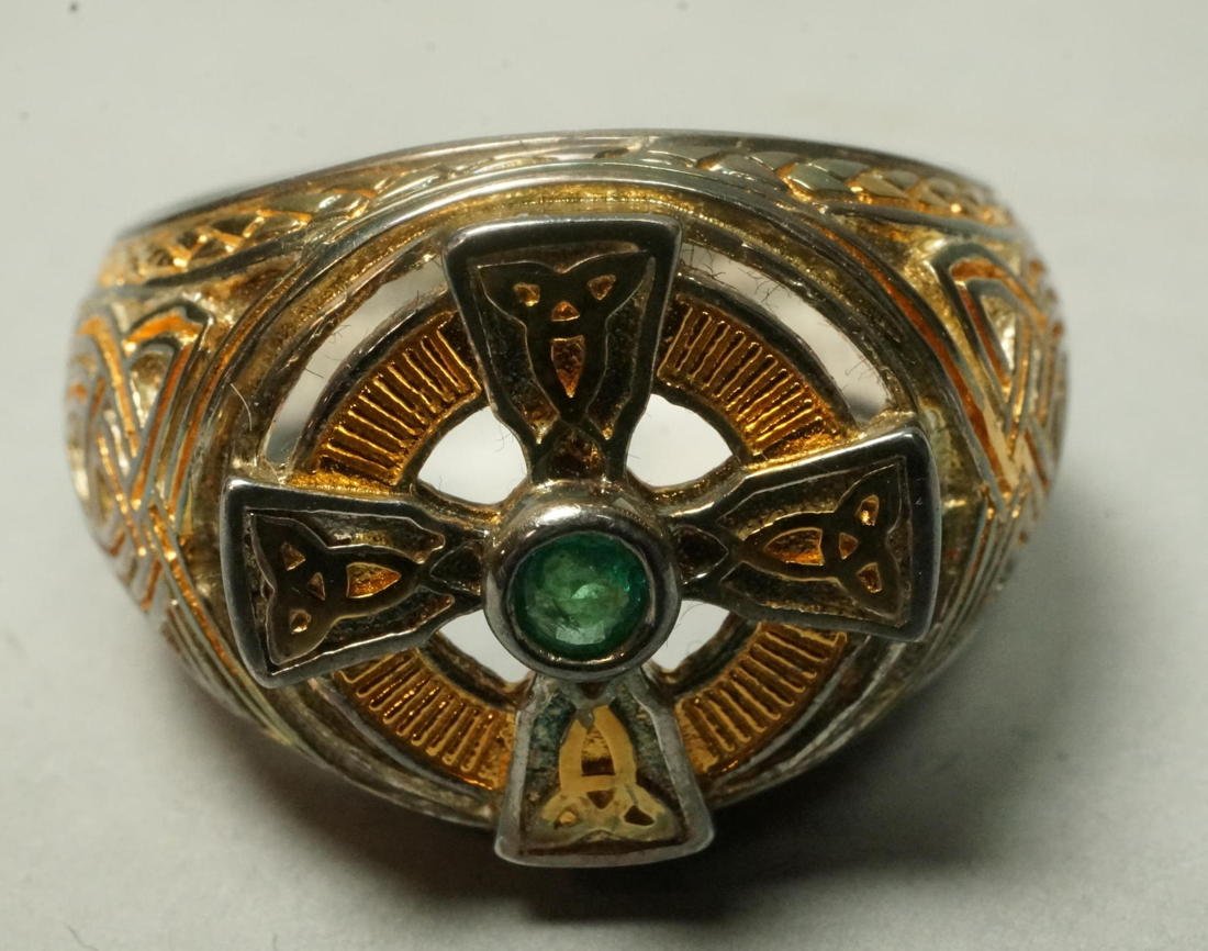 Sterling Franklin Mint Celtic Cross Ring. Large