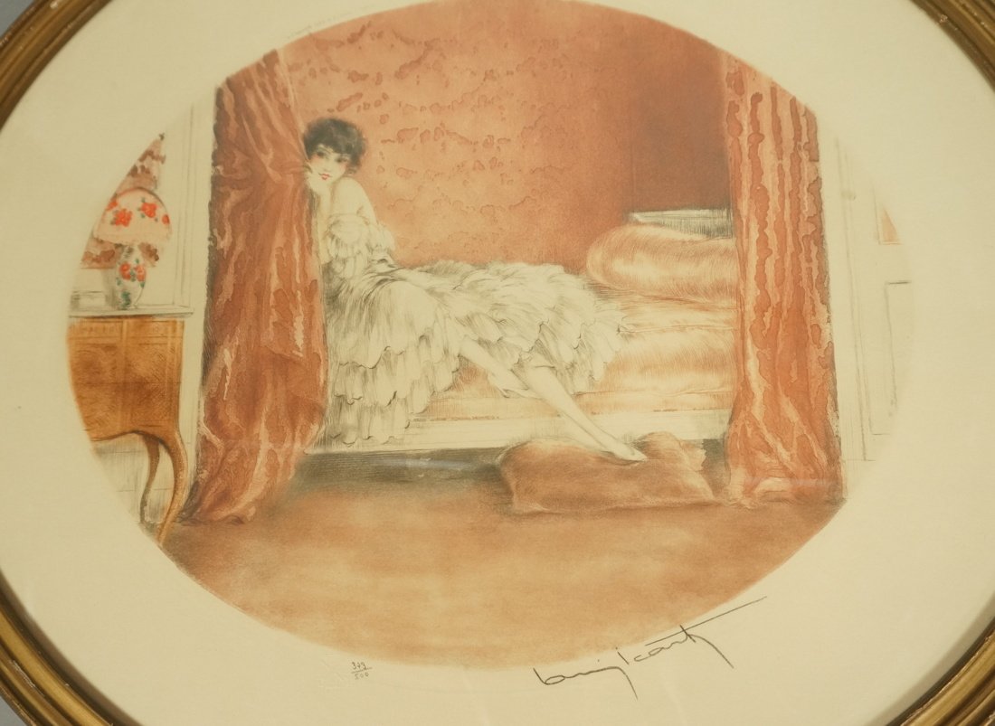 Louis Icart Etching Print. Signed and numbered w