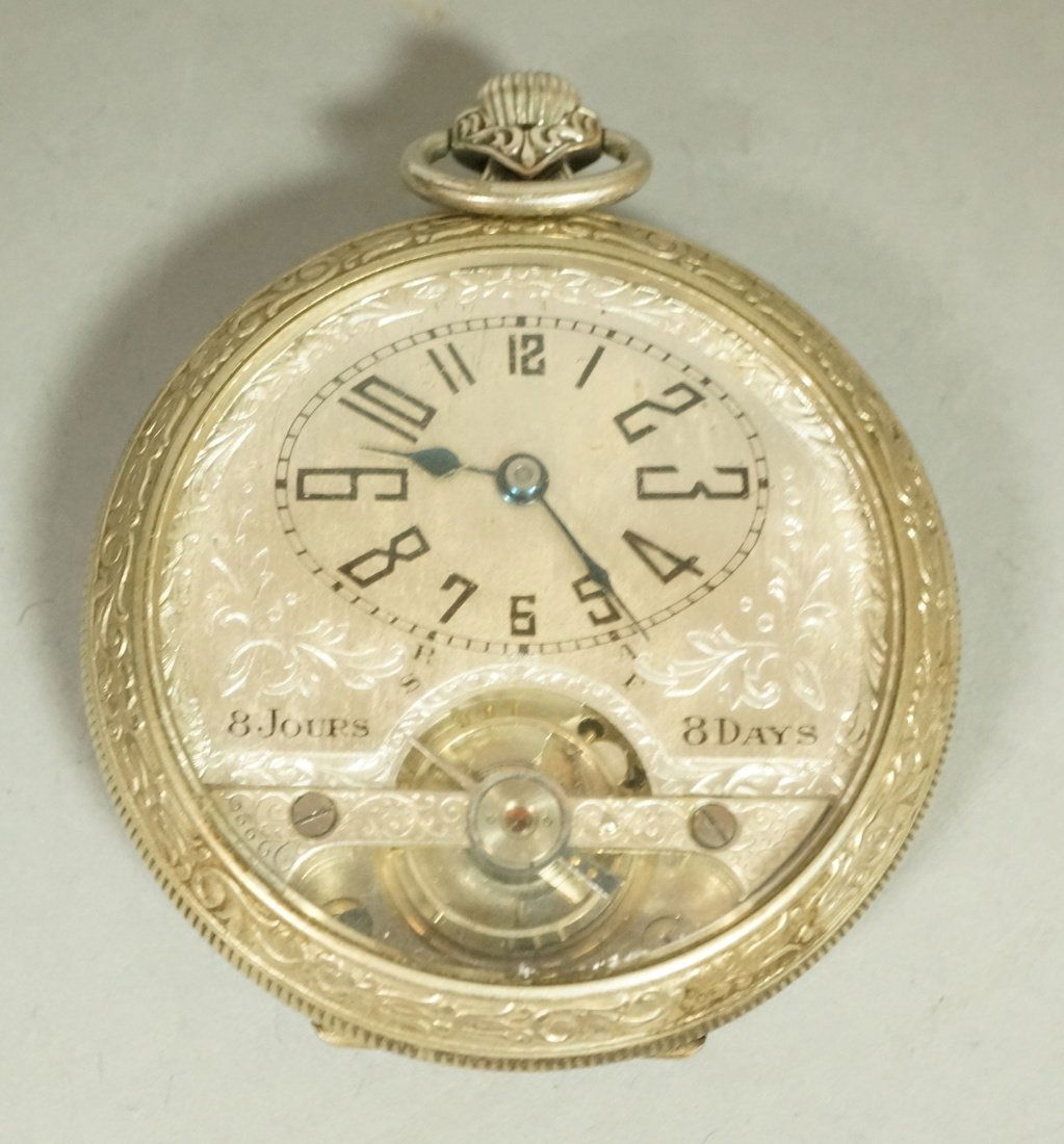 Wyss Freres Lever 8 Day Pocket Watch. Two Adjust