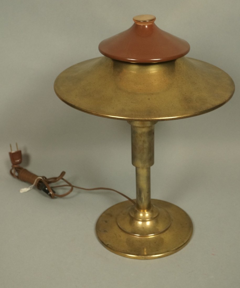 KEM WEBER style Art Deco Brass Table Lamp. MILLER