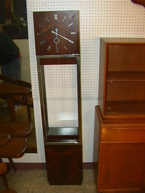 602: Ridgeway Connoisseur Tall Rosewood Clock w Chrome