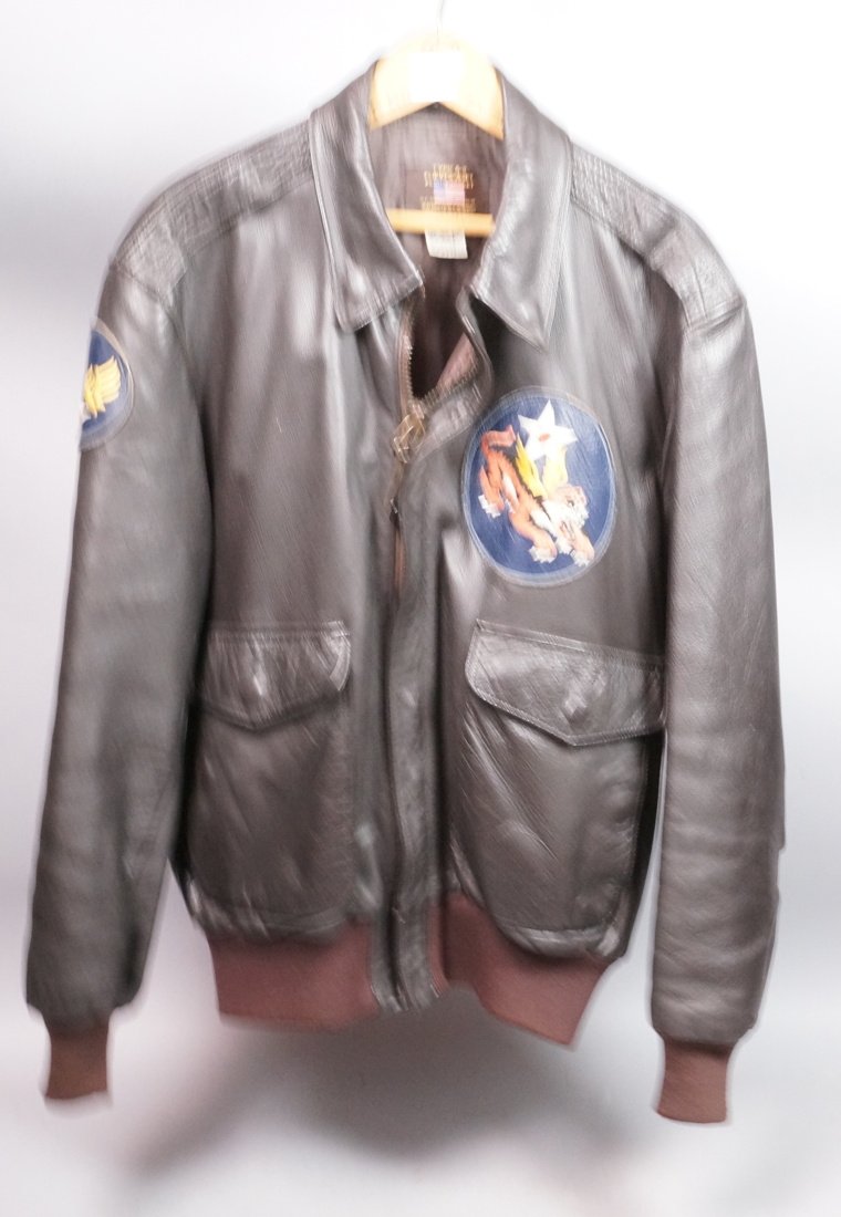 Flying Tigers Brown Leather Bombers Flight Jacket