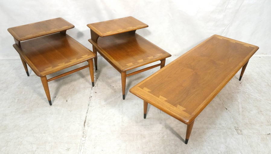 3pc Lane Tables Set. Coffee & 2 End Step Tables.