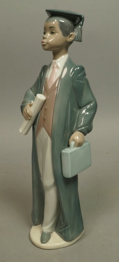 Lladro Boy Graduate Figurine Sculpture. African A