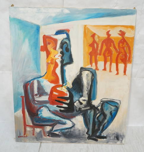 Signed George Conrad Oil Painting. Seated Figure