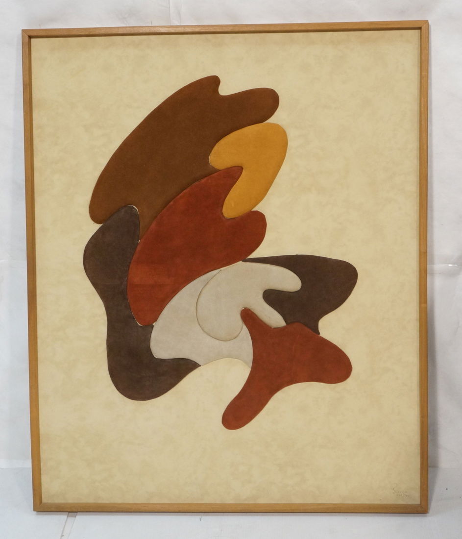 Colored Suede Collage Wall Art. Signed PIERCE. #3