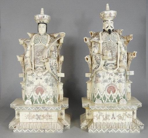 Monumental Chinese Emperor & Empress Figures