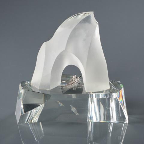 Steuben 'ice Hunter' Sculpture By J. A. Houston