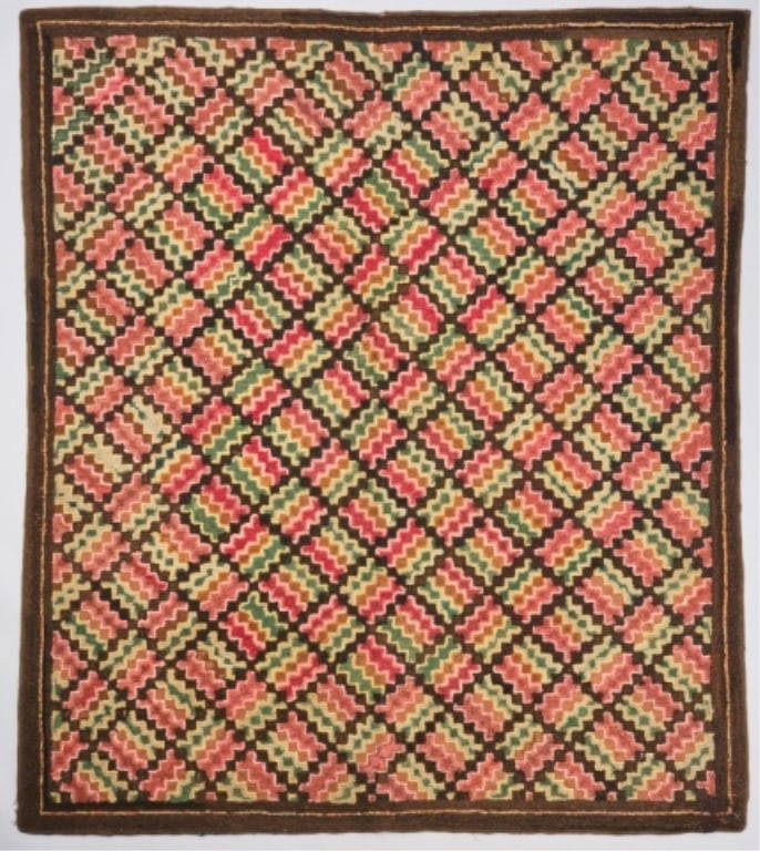 Postage Stamp Hooked Rug Auction