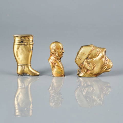 Three Brass Match Safes