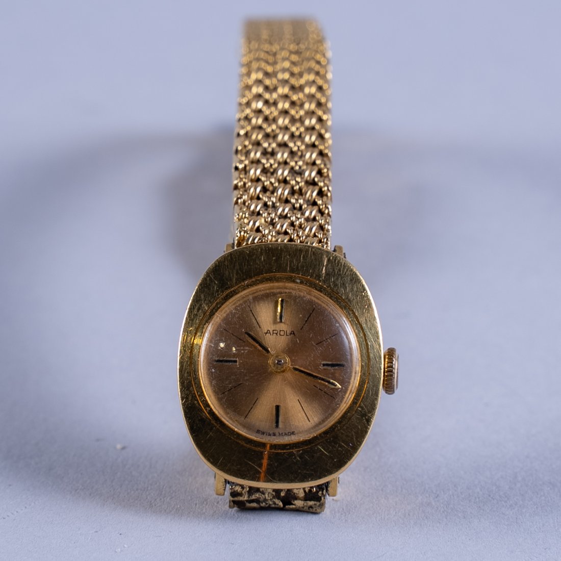 Arola Swiss Yellow Gold Wrist Watch Auction