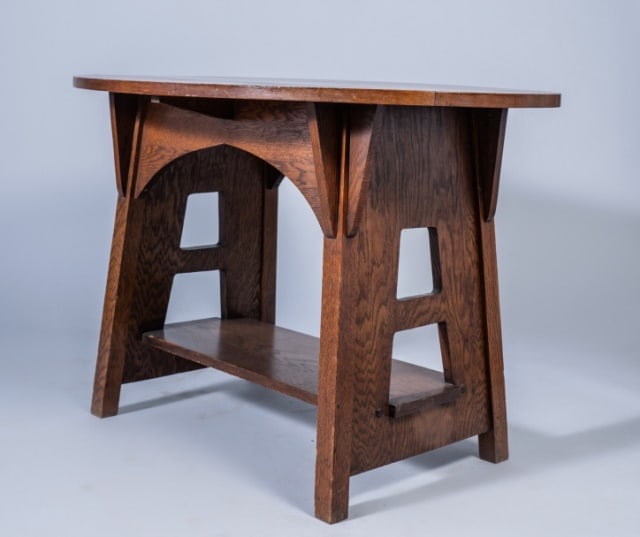 Limbert Oval Oak Cut-out Table Auction