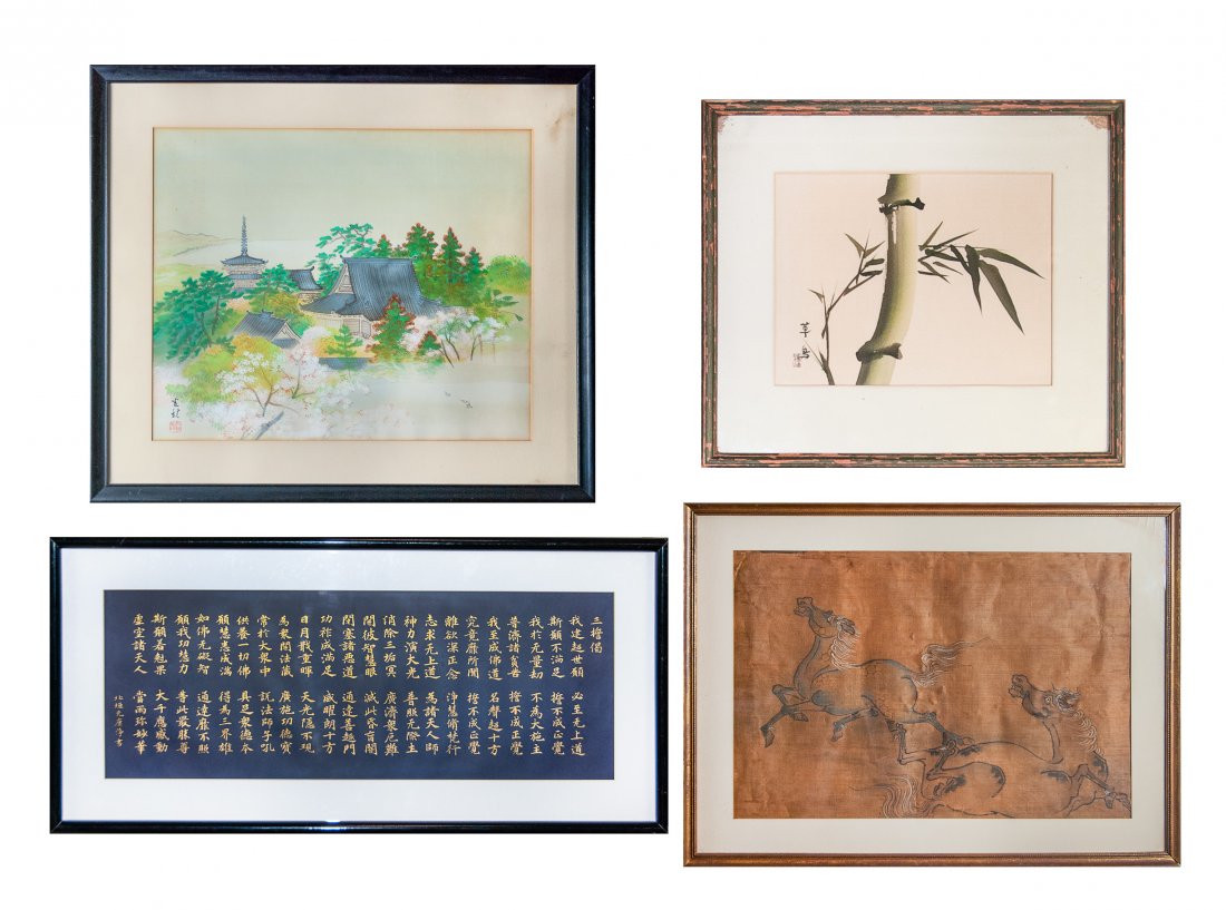 A FINE SET OF JAPANESE LITERATI PAINTINGS