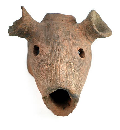 Japanese Earthenware Haniwa Dog Head