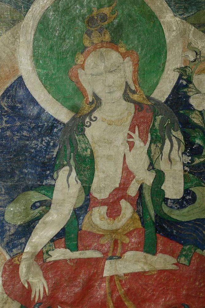 Lovely Antique Mongolian Thangka Inside Mongolia Frame Auction