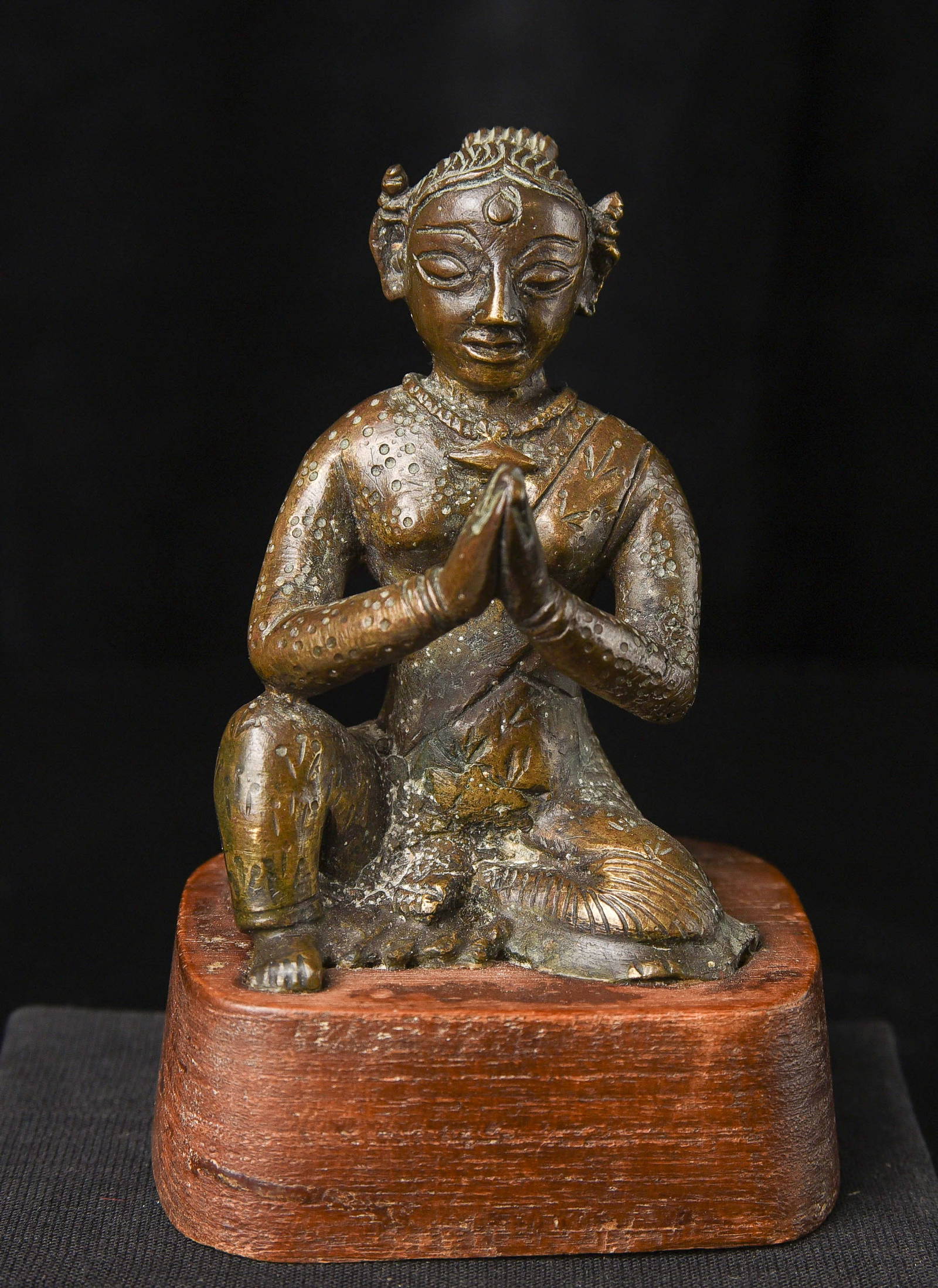 Unusual Antique Solid-cast Hindu Devotee Or Donor Figure. Auction