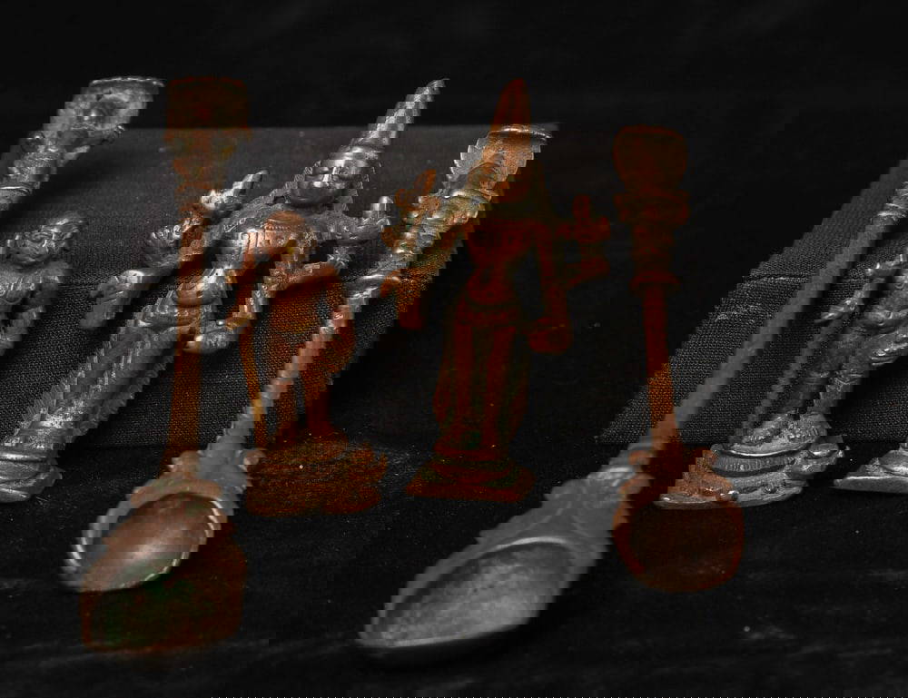 Four 18/19thc Indian Bronze Items- 2 Hindu Ritual Bronze Spoons And 2 ...