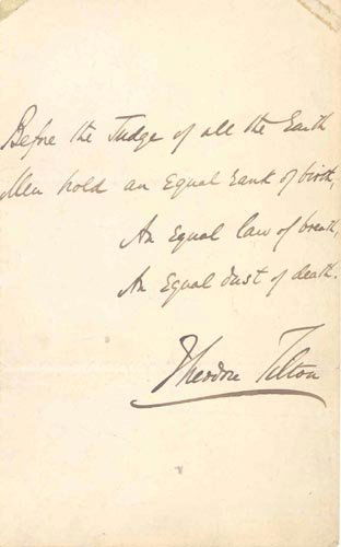 4416: THEODORE TILTON AUTOGRAPH QUOTE SIGNED