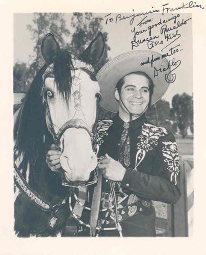 4467: DUNCAN RENALDO PHOTO SIGNED - CISCO KID & DIABLO