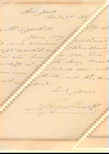 Edwin Booth Autograph Letter Signed Actor