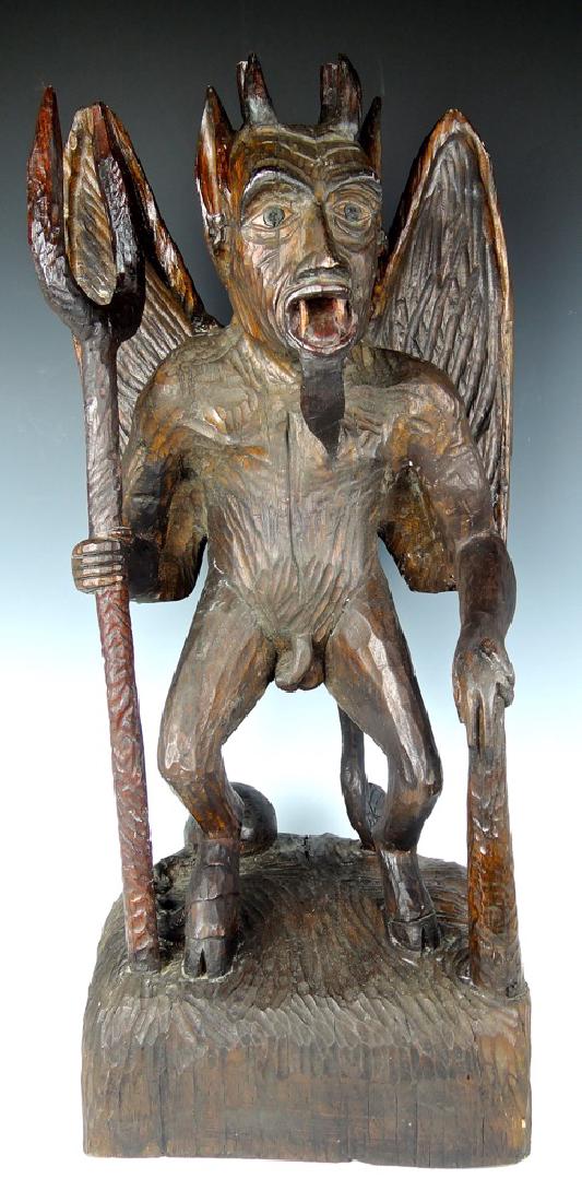 Vintage Devil Wood Carving