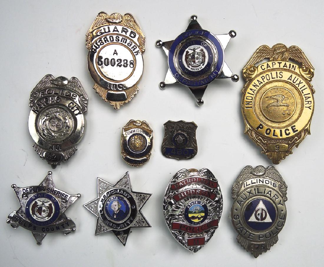 Group of 10 Vintage Police Badges