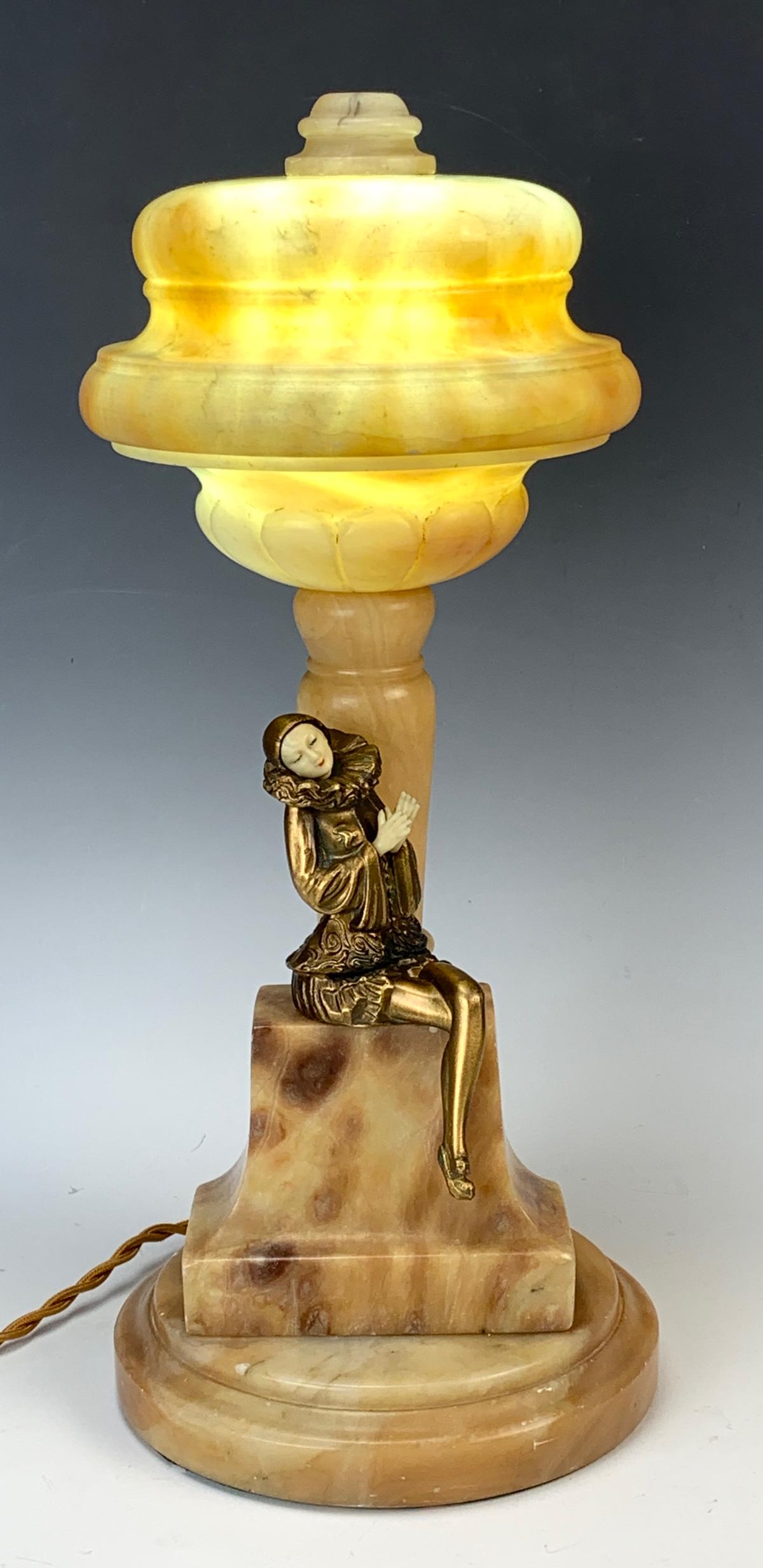 Art Deco Alabaster "Dancing Lady" Lamp | Barnebys
