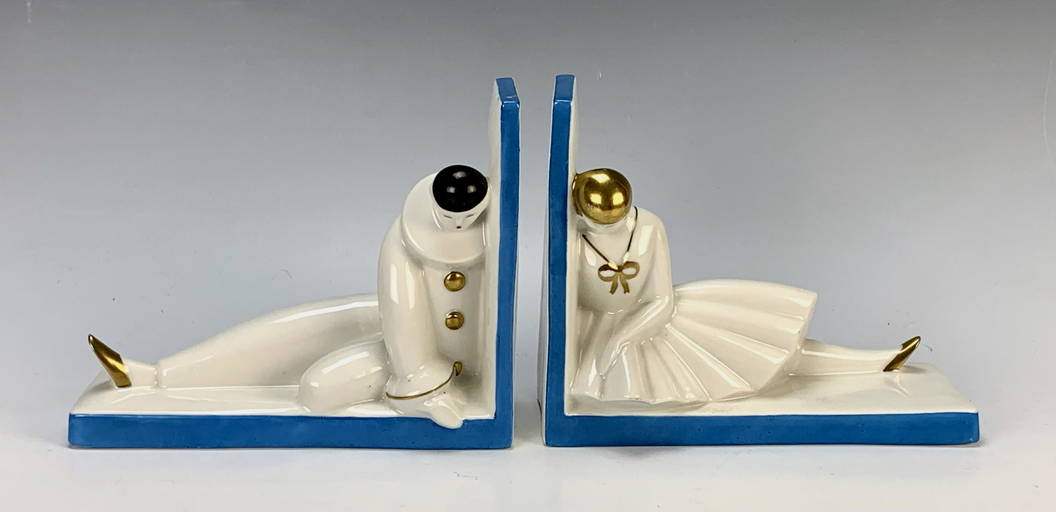 Pair Robj Figural Art Deco Bookends