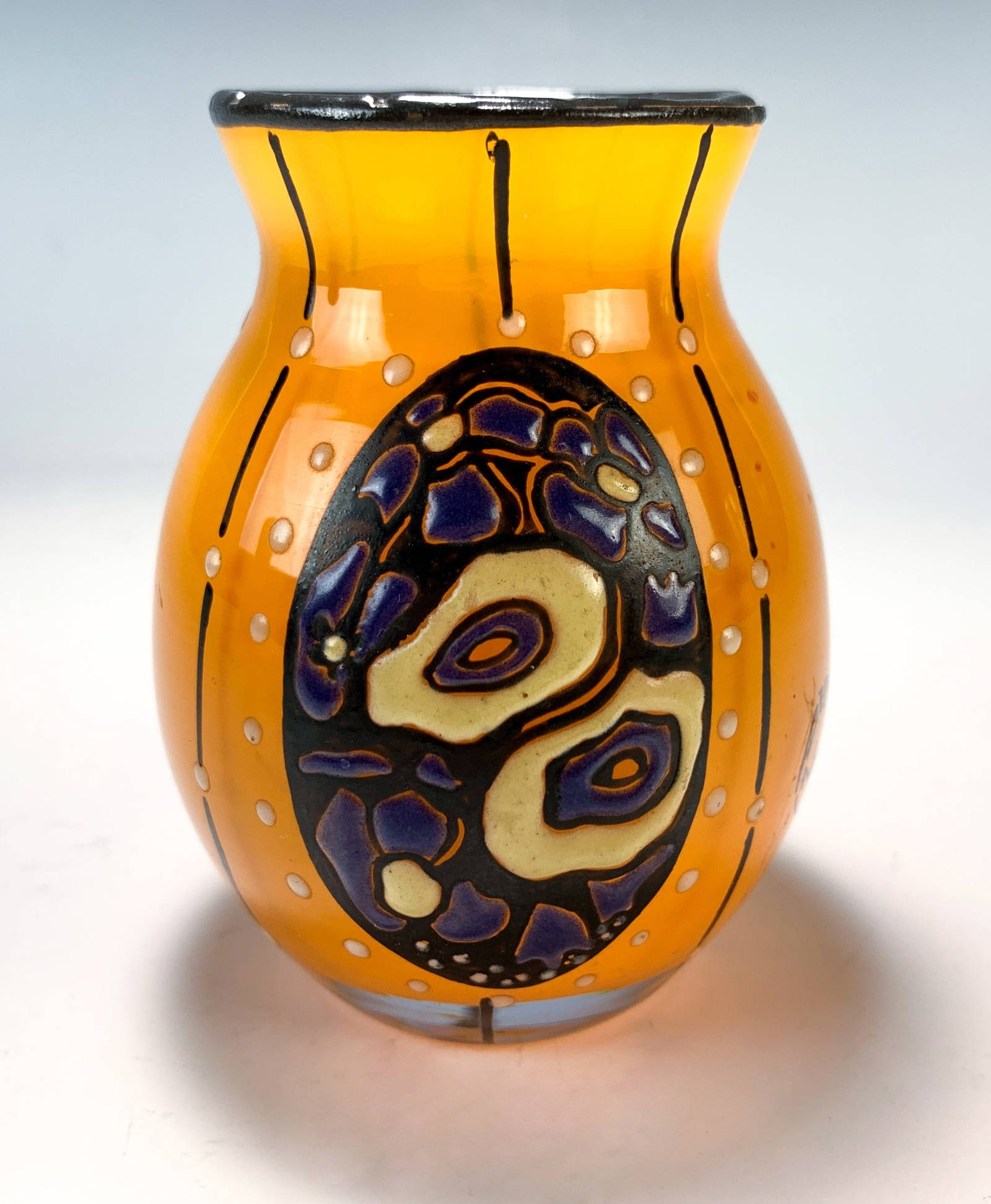Delatte Nancy Art Deco Enameled Glass Vase Auction